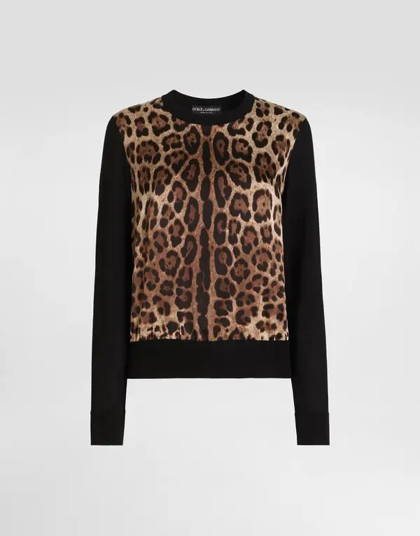 Dolce & Gabbana Leo- Wool Pullover Sweaters And Cardigans Animal - Print