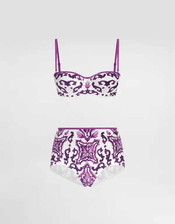 Dolce & Gabbana Majolica-print Padded Balconette Bikini - Multicolor