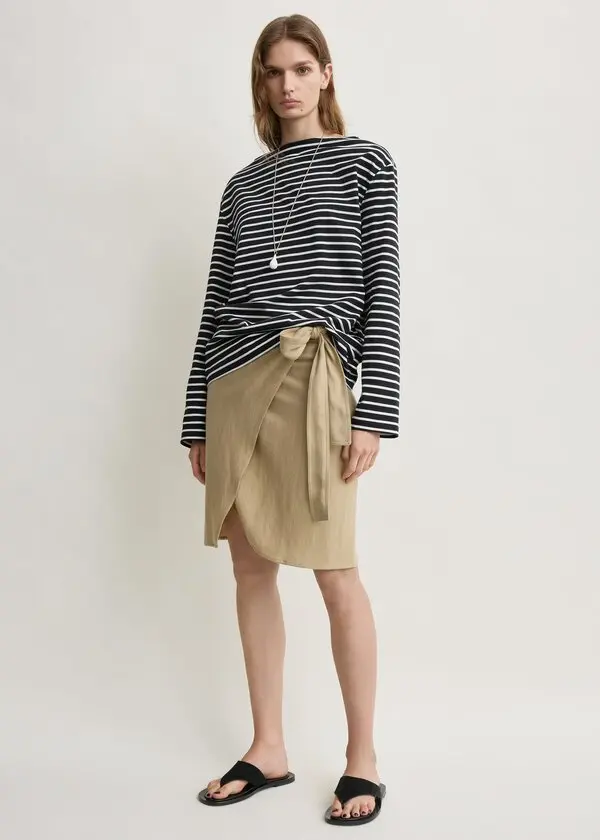 TOTEME Stripe Jersey Long-sleeve Tee Black/white - Black,white