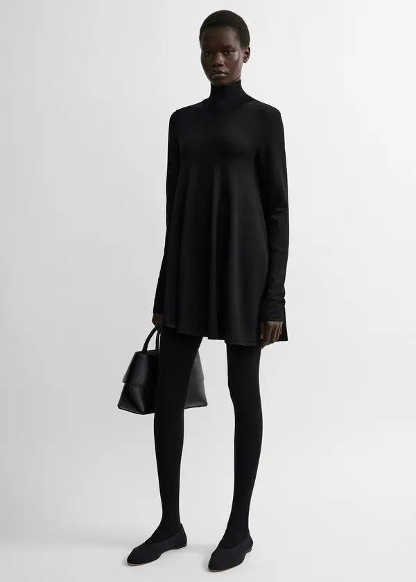 TOTEME Crepe Turtleneck Top - Black