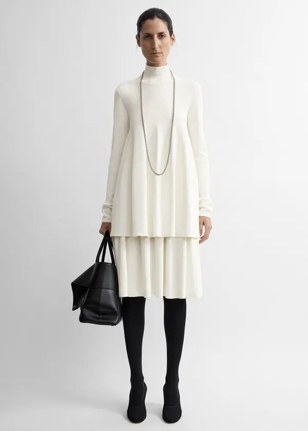 TOTEME Crepe Turtleneck Top - Off-white