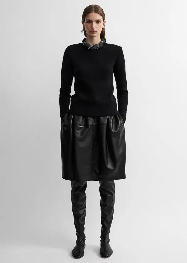 TOTEME Structured Crew Knit - Black