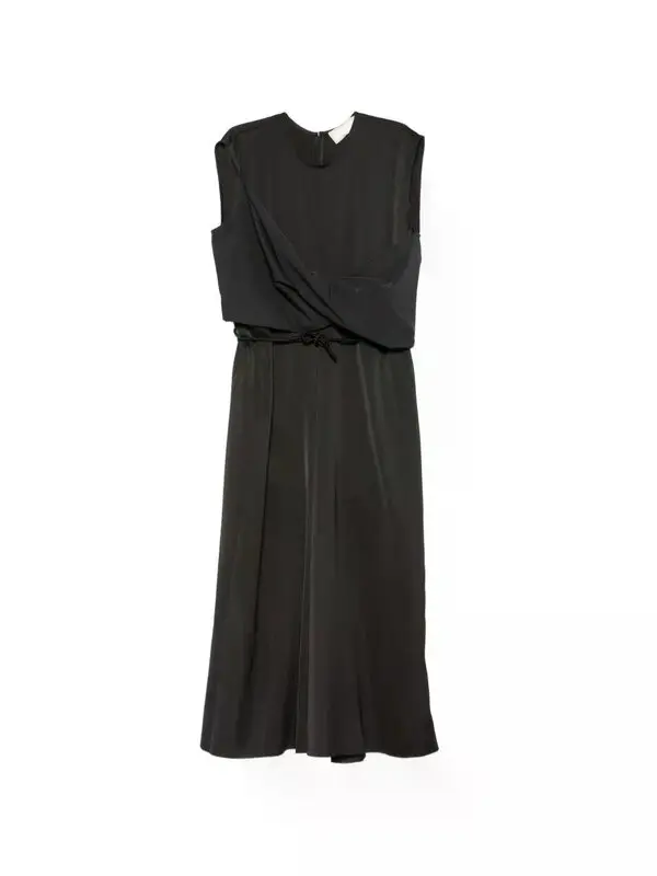 LITKOVSKA Sleeveless Midi Dress With Crossover Panel - Black