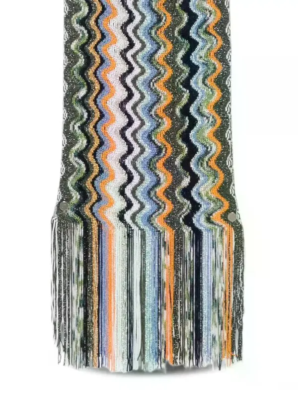 Missoni Zigzag-knit Fringed Scarf