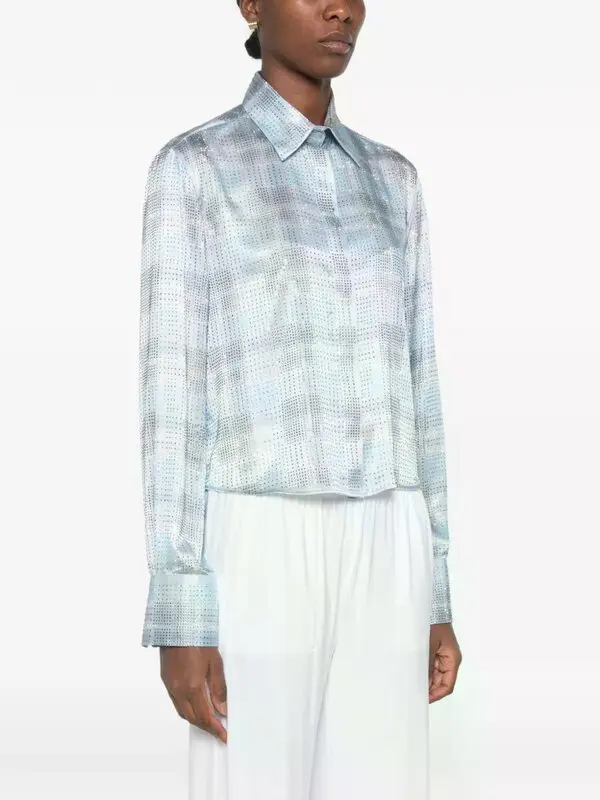 Ermanno Scervino Crystal-embellished Checked Shirt