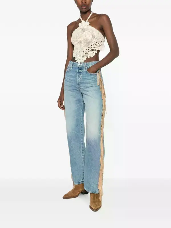MOTHER Fringe-trim Jeans - Blue