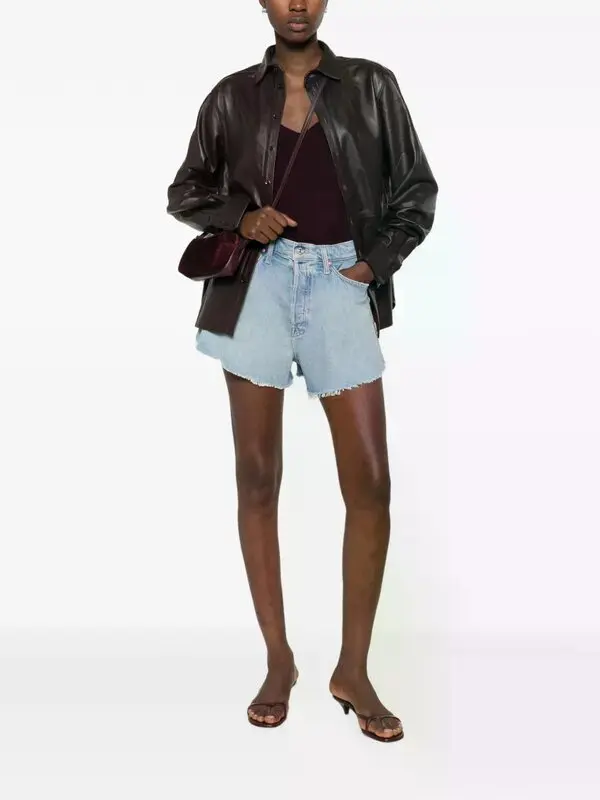 MOTHER Heart-patch Raw-cut Shorts