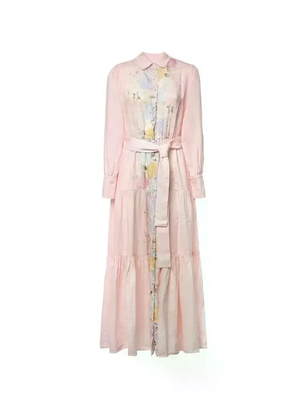 MC2 SAINT BARTH Floral-print Tiered Maxi Dress - Pink