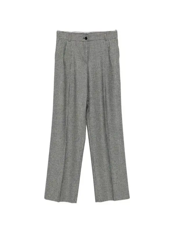Dolce & Gabbana Check-pattern Pleated Trousers - Grey