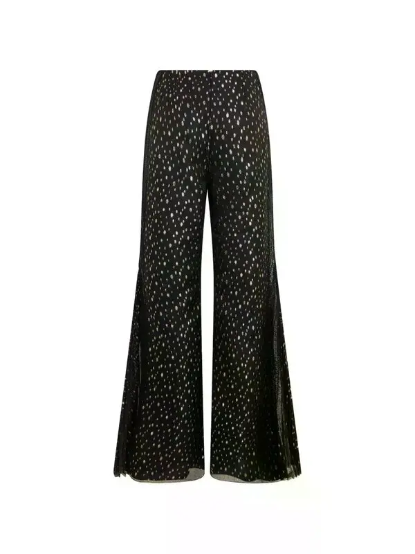 Alberta Ferretti Polka-dot Pleated Palazzo Trousers - Black