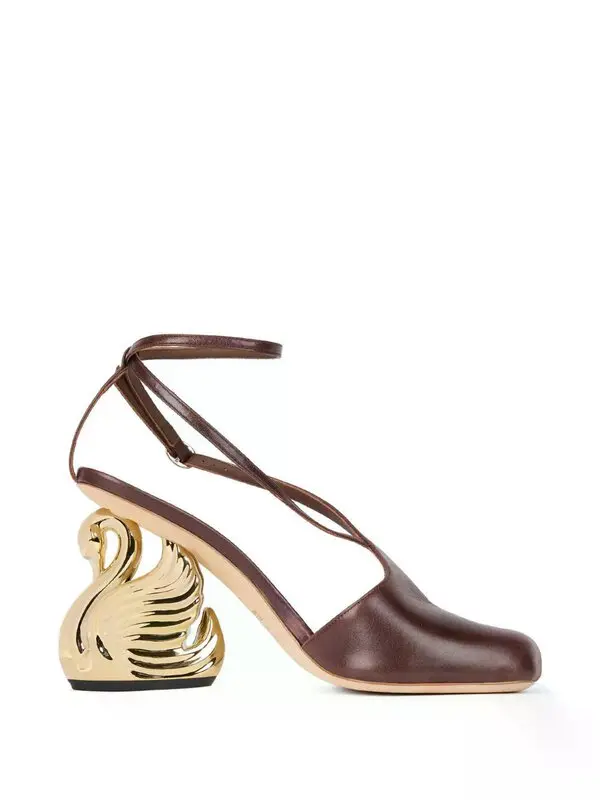 A.W.A.K.E. Mode Christine Swan-heel Asymmetric Sandals