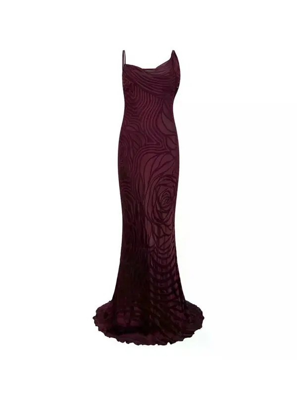 Alberta Ferretti Cowl-neck Maxi Dress