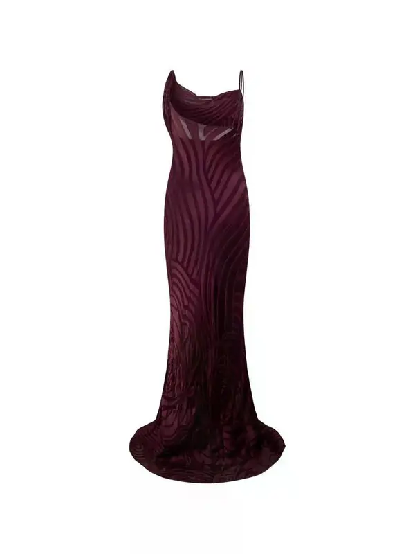 Alberta Ferretti Cowl-neck Maxi Dress