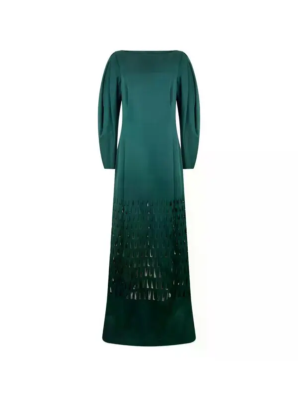 Alberta Ferretti Cut-out Long-sleeve Maxi Dress
