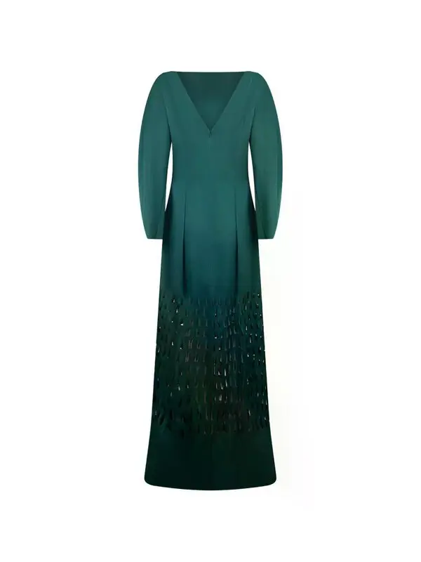Alberta Ferretti Cut-out Long-sleeve Maxi Dress