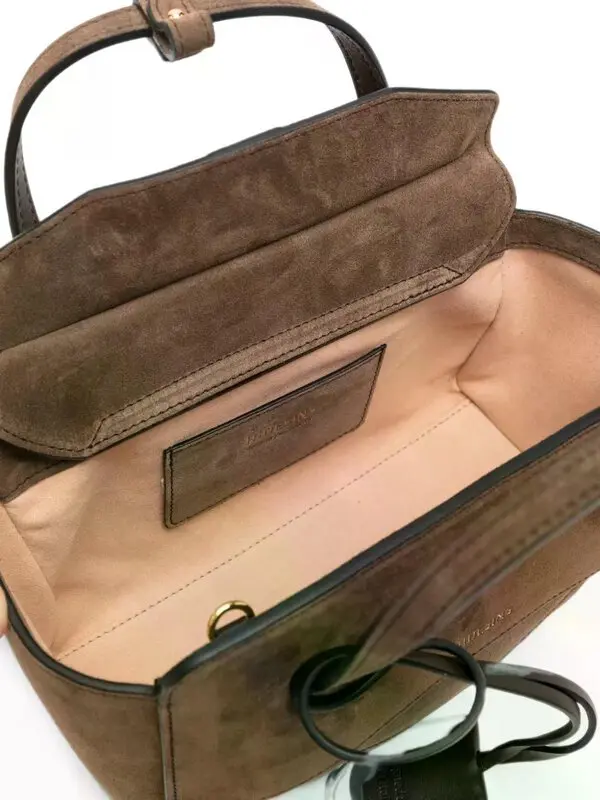 HIDESINS Suede Logo-print Tote Bag
