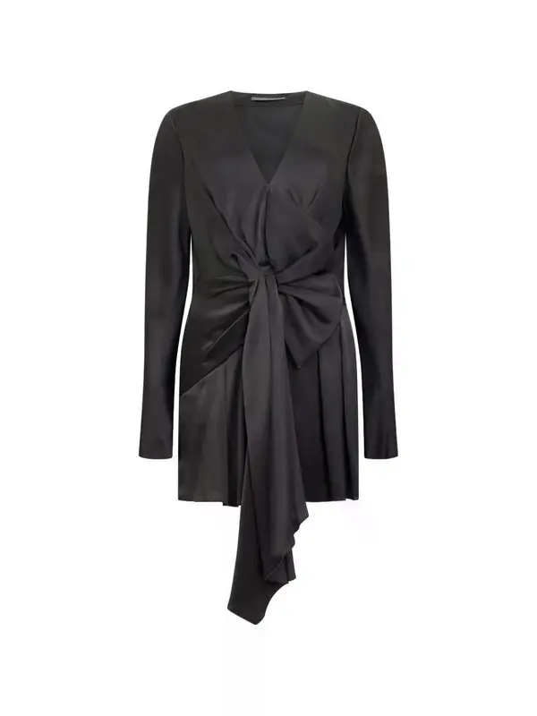 Alberta Ferretti Bow-detail Asymmetrical Blouse - Black