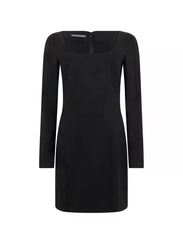 Alberta Ferretti Square Neck Long Sleeve Mini Dress