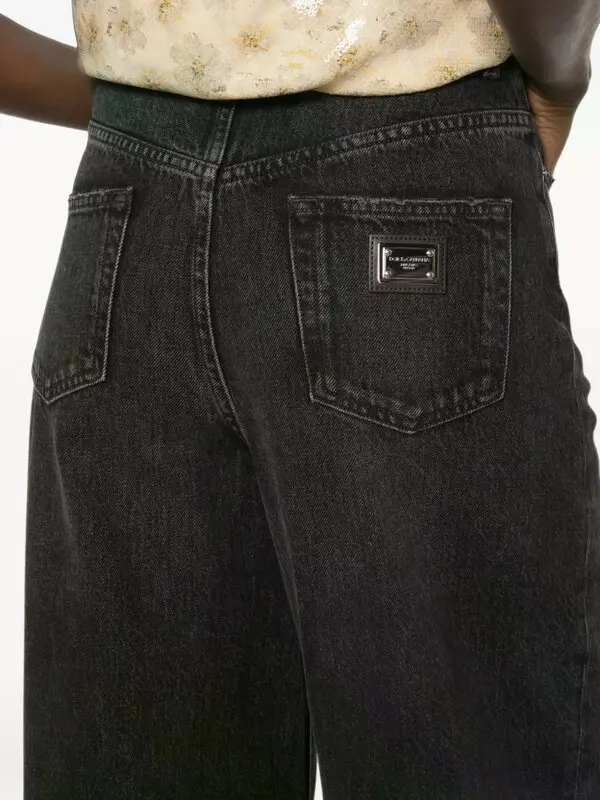 Dolce & Gabbana Logo-plaque Wide-leg Jeans