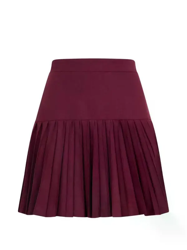 Alberta Ferretti High-waisted Pleated Mini Skirt - Red
