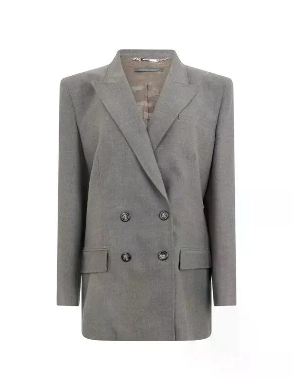 Alberta Ferretti Double-breasted Structured-shoulder Blazer - Grey
