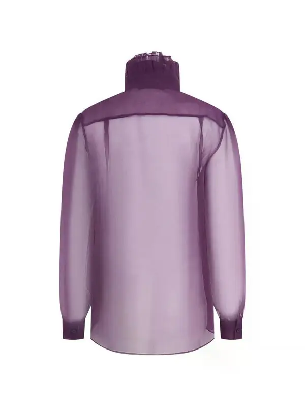 Alberta Ferretti Ruffled High-neck Shirt
