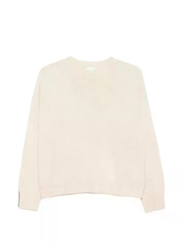 Peserico Bead-embellished Drop-shoulder Knit - Neutrals