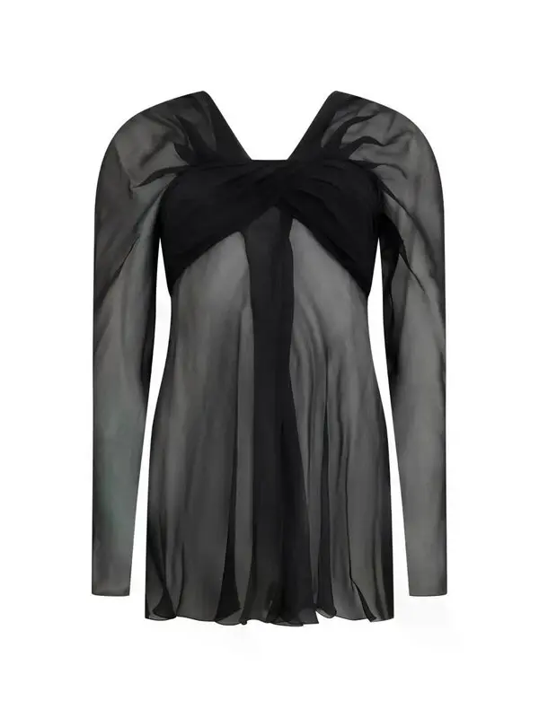 Alberta Ferretti V-neck Sheer Blouse