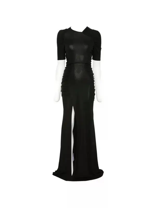Victoria Beckham Ruched Floor-length Maxi Dress - Black