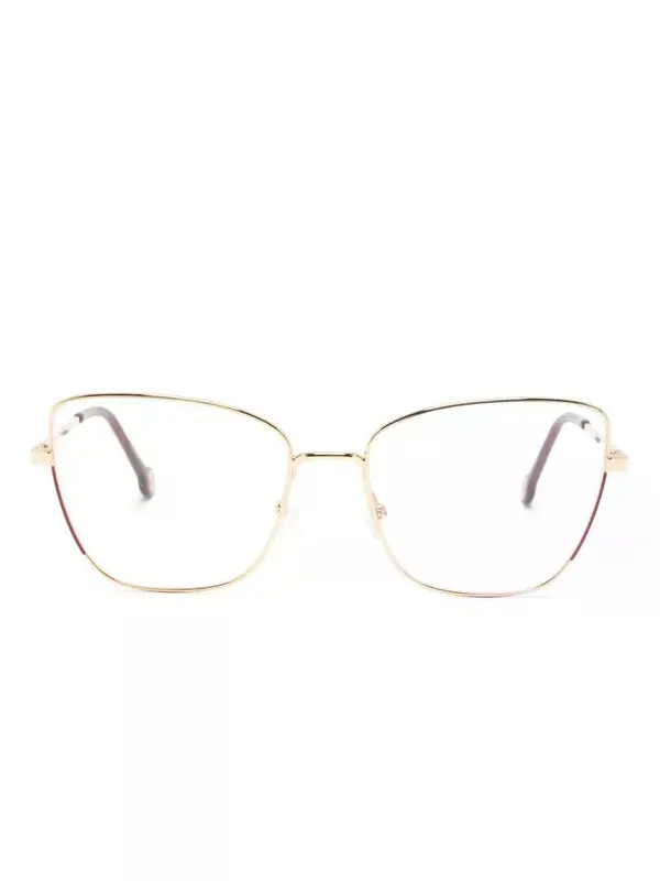 Carolina Herrera Stainless Steel Butterfly Frame Glasses - Gold