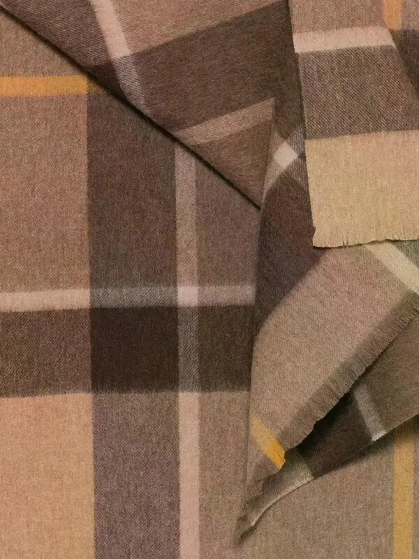 Barbour Check-pattern Fringed Scarf