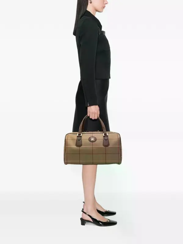Burberry Vintage Check Canvas Boston Bag