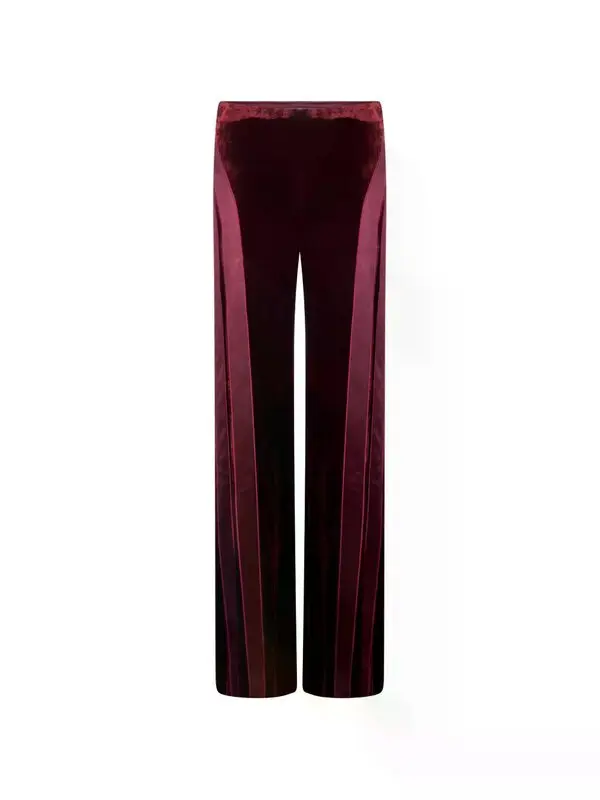 Alberta Ferretti Velvet-panelled Straight Trousers