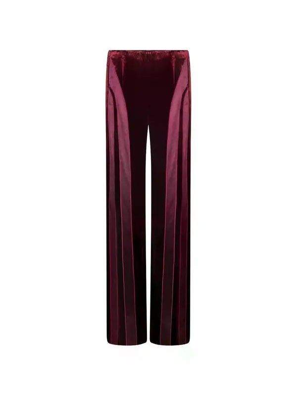 Alberta Ferretti Velvet-panelled Straight Trousers