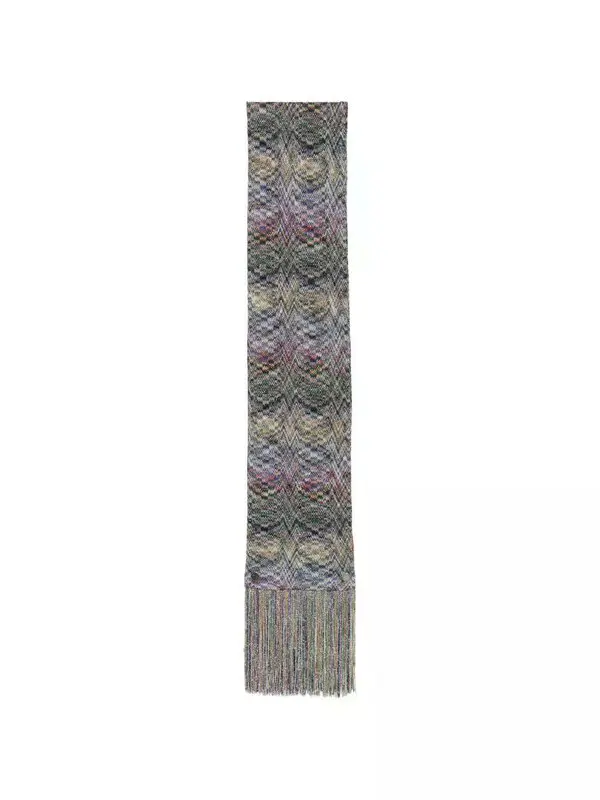 Missoni Zigzag Fringed Scarf - Grey
