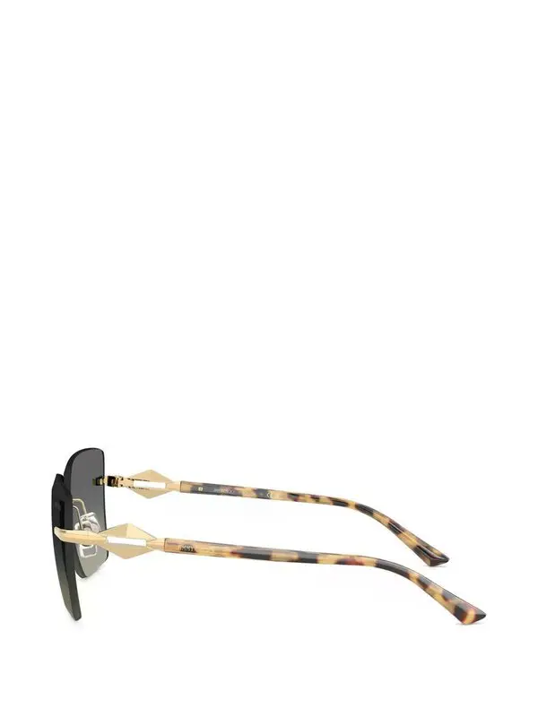 JIMMY CHOO Square-frame Rimless Sunglasses - Gold