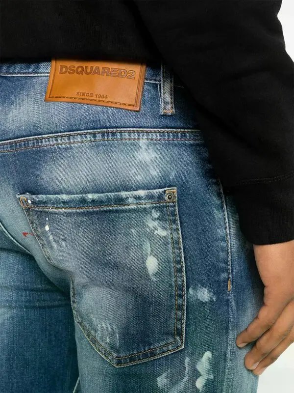 Dsquared2 Paint-splatter Distressed Skinny Jeans