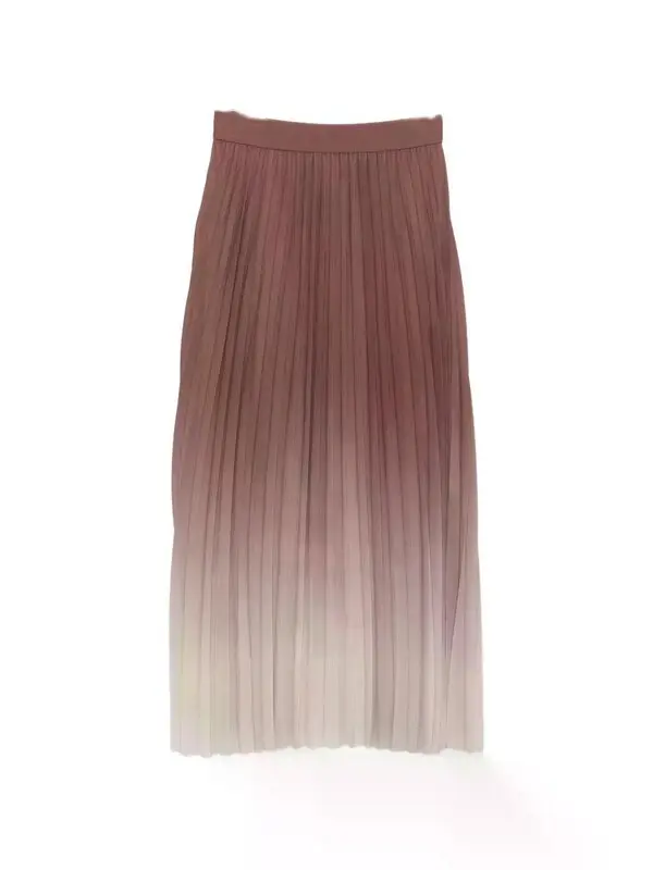 MAISON123 Ombre-effect Pleated Midi Skirt - Brown