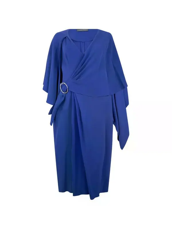 Alberta Ferretti Cape-detail Draped Midi Dress