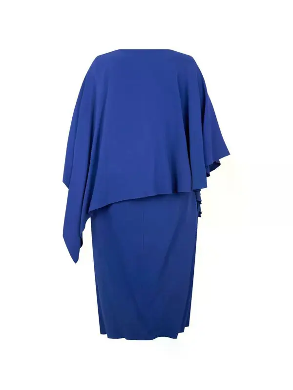 Alberta Ferretti Cape-detail Draped Midi Dress