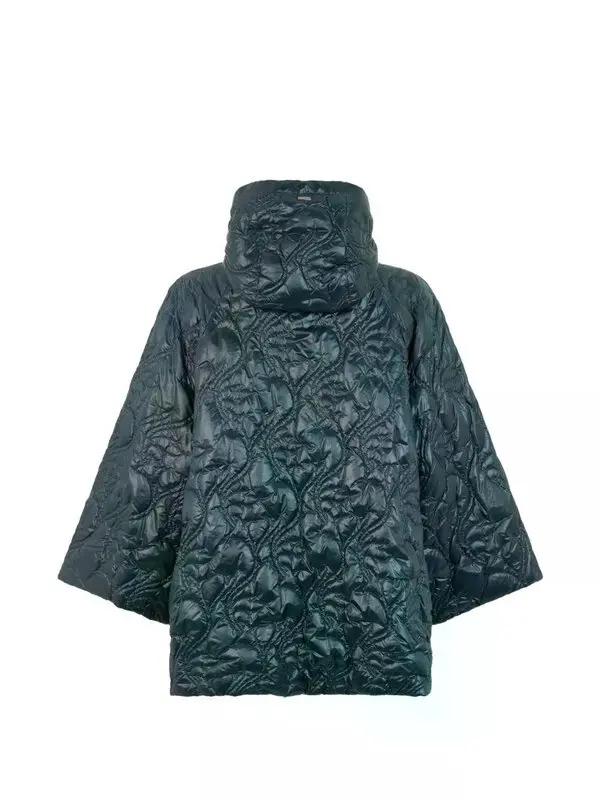 Herno Quilted Wide-sleeve Jacket With Drawstring Hood