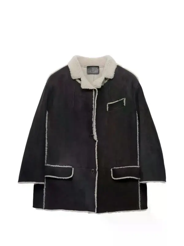 Prada Shearling Caban Jacket - Grey