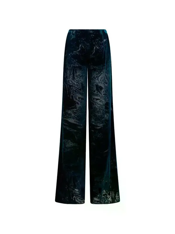 Alberta Ferretti Abstrract-print Palazzo Pants - Blue