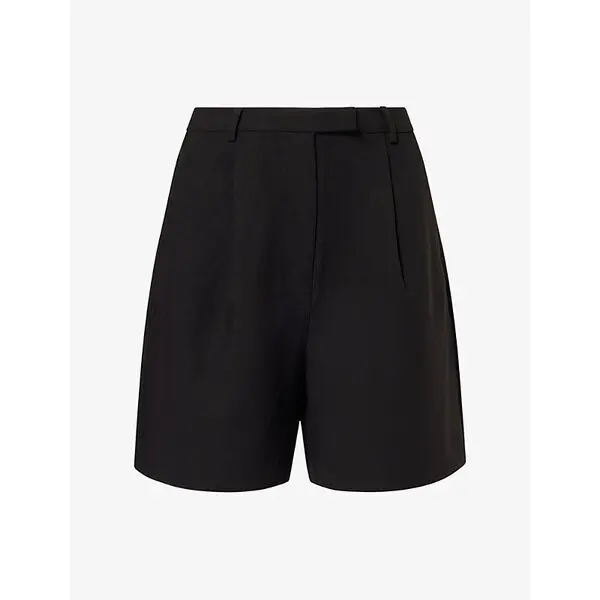 Dissh Solene Pleated Woven Shorts - Black
