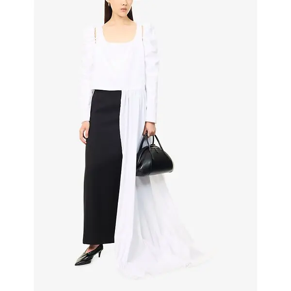 REEM ALKANHAL Moudi Asymmetrical Cotton-blend Top