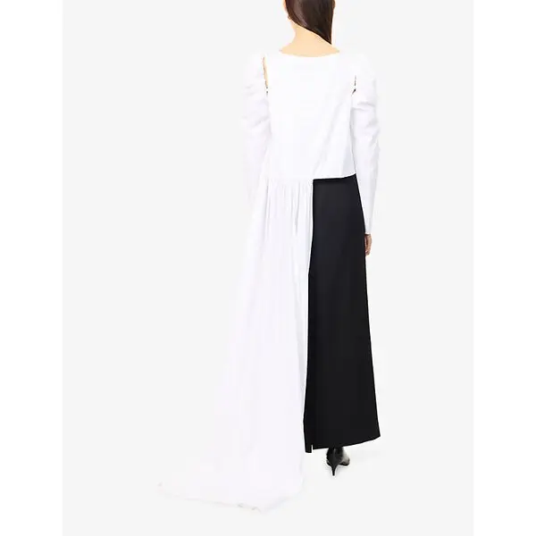 REEM ALKANHAL Moudi Asymmetrical Cotton-blend Top