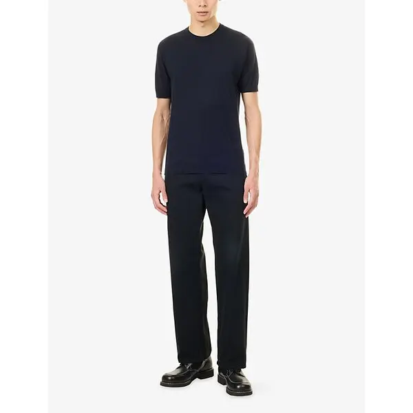 John Smedley Short-sleeve Knitted Cotton T-shirt
