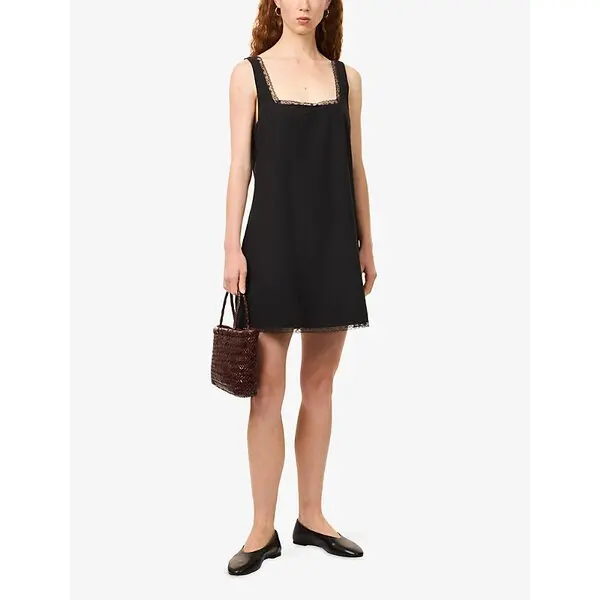 Dissh Rosin Lace-trim Cotton Mini Dress
