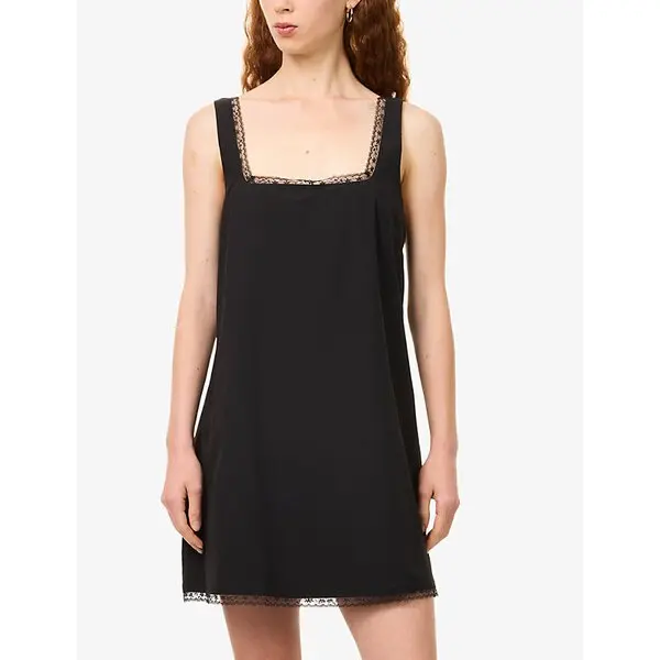 Dissh Rosin Lace-trim Cotton Mini Dress
