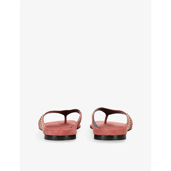 HERBERT LEVINE Studded Suede Thong Sandals
